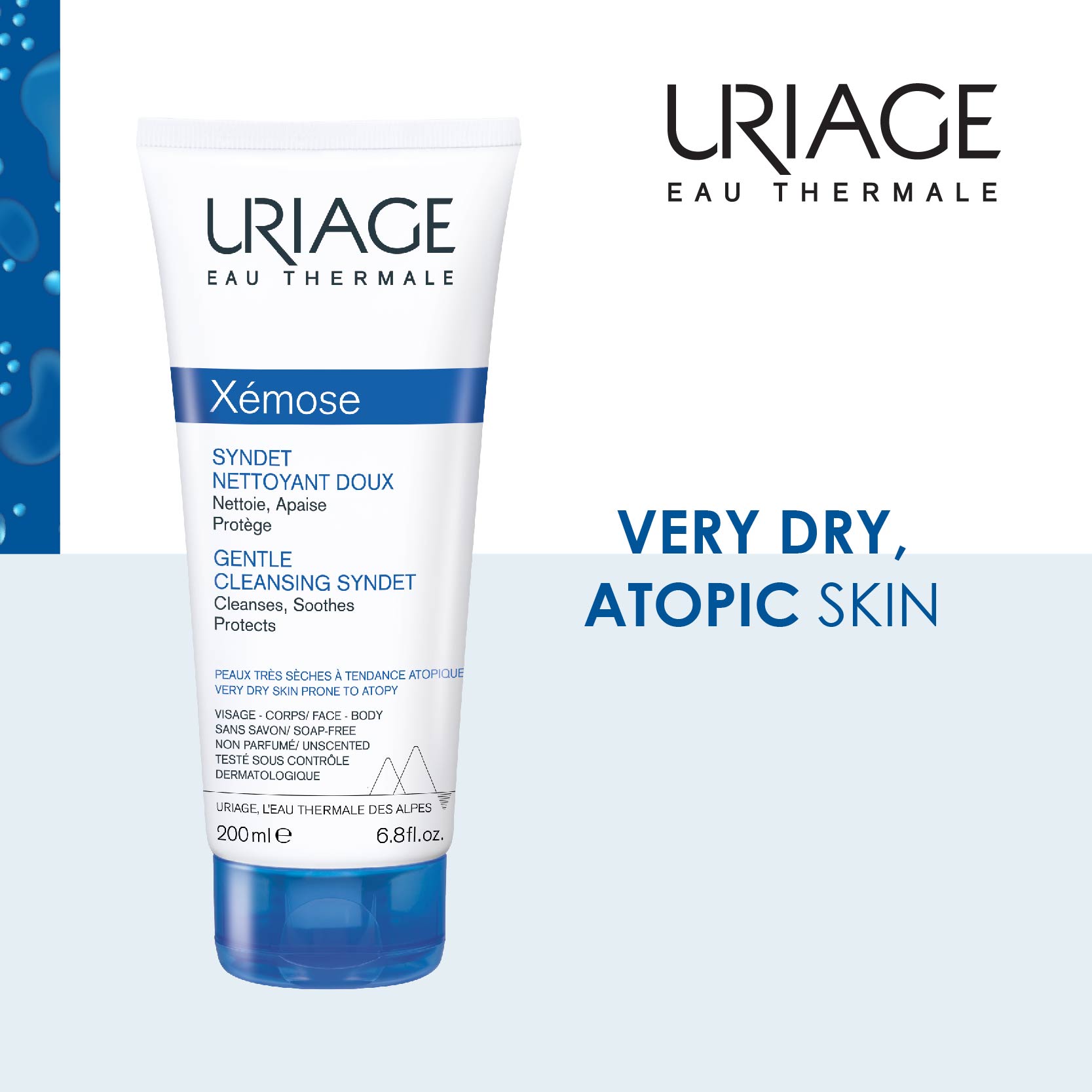 Uriage Xemose Gentle Cleansing Syndet (Soap Free) 200ml | National Skin ...