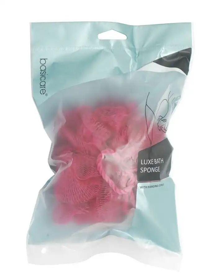 Basicare Bath Sponge with Hanging Cord - Red | National Skin Centre