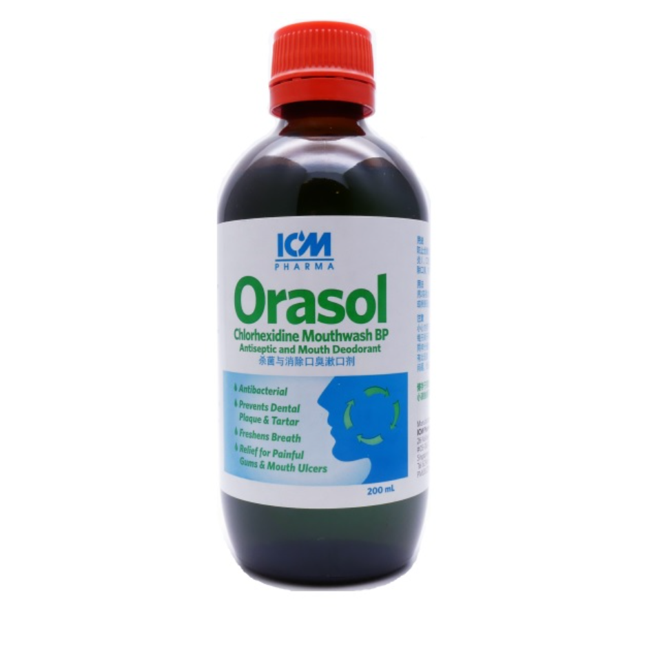 ICM Orasol (Chlorhexidine 0.2% Mouthwash) 200ml | National Skin Centre