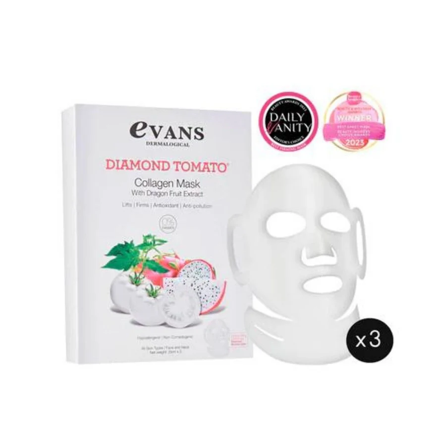 Evans Diamond Tomato Collagen Mask with Dragon Fruit Extract 3s ...